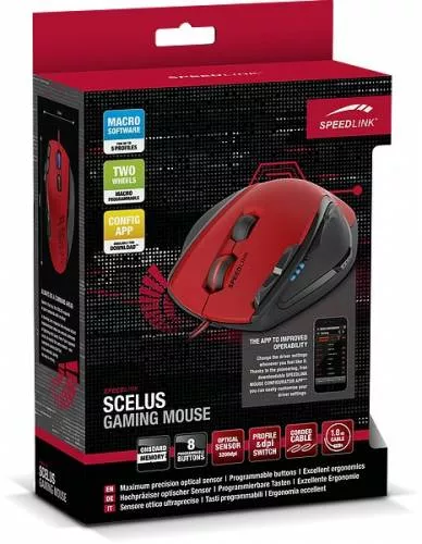 Mouse Gaming SpeedLink SCELUS 3200 DPI USB Rosu sl-680004-bkrd - cel.ro
