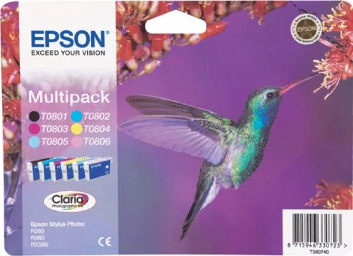 Multipack Ink 6 Color Epson Stylus Photo P50 R265 R285 360 RX560 ...