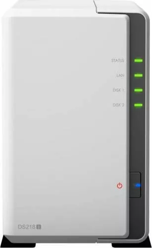 NAS Synology DiskStation DS218j 512MB RAM 2-Bay 1x GbE LAN 2 x USB 3.0 White - cel.ro