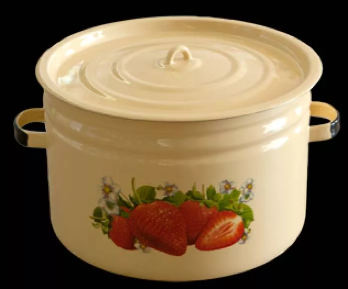 Oala emailata ruseasca cu decor 24L cu capac emailat mn012913 - cel.ro