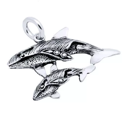 Pandantiv argint 925 cu balena si pui de balena la CEL.ro