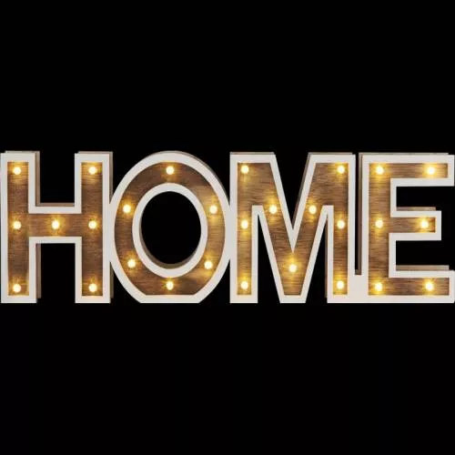 Panou luminos decorativ HOME 28 LED-uri 11 cm intrerupator lemn | 29975