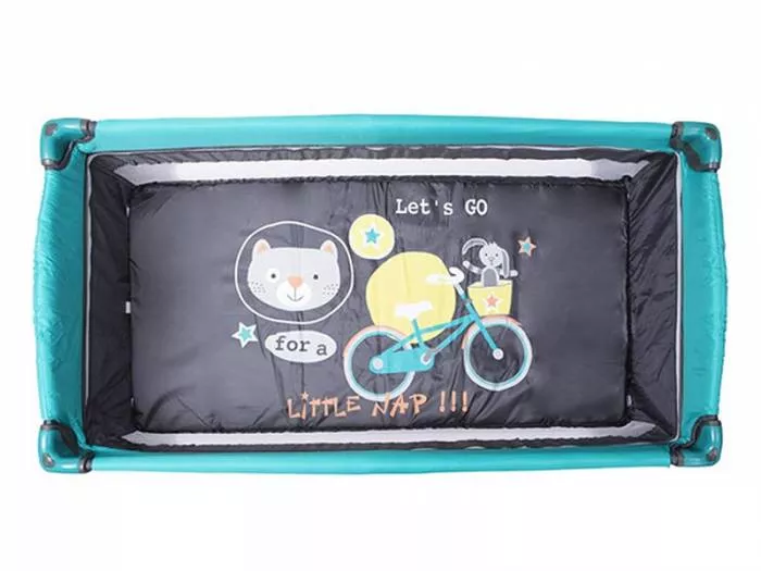 Patut Pliant Bebe Moni Tommy Blue Gri 00005379 - cel.ro