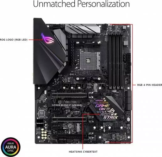 Placa de baza ASUS ROG STRIX B450-F GAMING Aura Sync RGB LED Socket AM4 ...