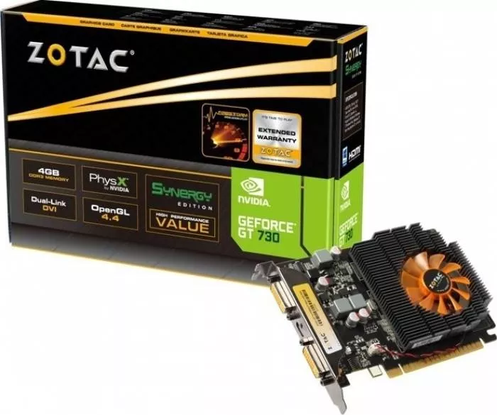 Placa video Zotac GeForce GT 730 Synergy Edition 4GB DDR3 128Bit zt ...