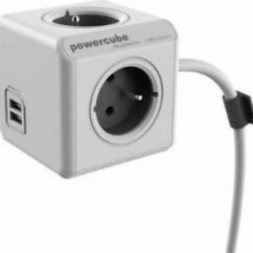 Priza 4 Schuko si 2 porturi USB PowerCube Allocacoc 3m - cel.ro