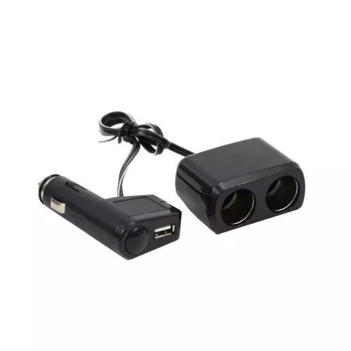 Priza auto dubla pentru bricheta cu 2 iesiri 12V/24V si port USB | amo ...