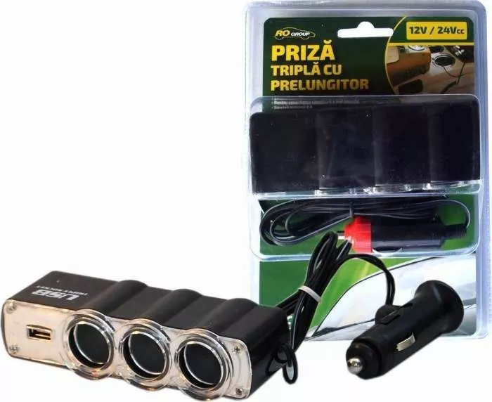 Priza bricheta tripla cu USB RoGroup 1224V 999EL1607