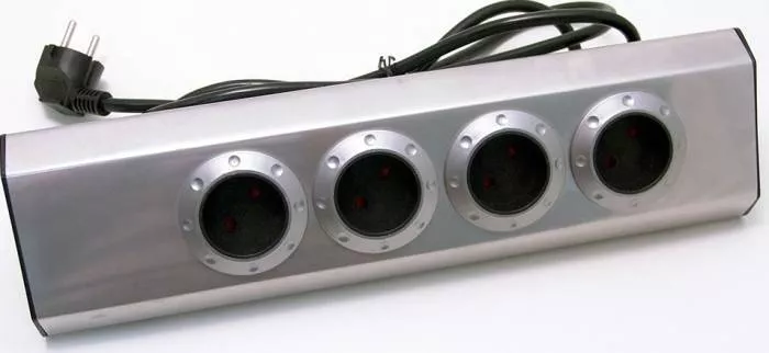 Priza multipla Bricolux 4 Prize Schuko pentru bucatarie Inox 523376 in ...