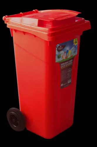 Pubele de gunoi mobile 120lt 55x48x94cm rosu mn013141 - cel.ro
