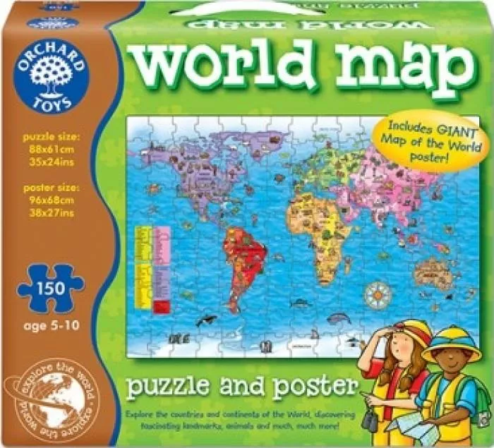 Puzzle Orchard Toys World Map pf_127104 - cel.ro