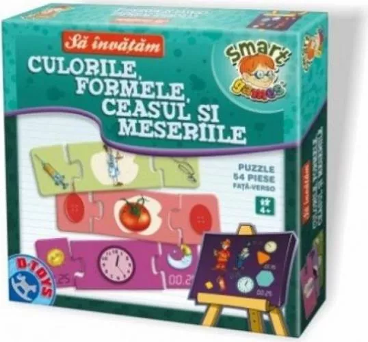 PUZZLE Sa invatam : culorile formele ceasul si meseriile 263471