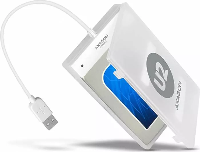 Rack extern Axagon ADSA-1S USB 2.0 2.5 inch SATA HDD-SSD White adsa-1s ...