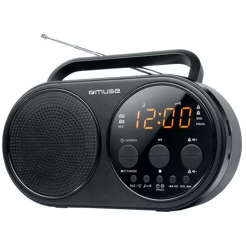 Radio portabil Muse M-088 R LED Ceas-Dual Alarm Boxa frontala Negru ...
