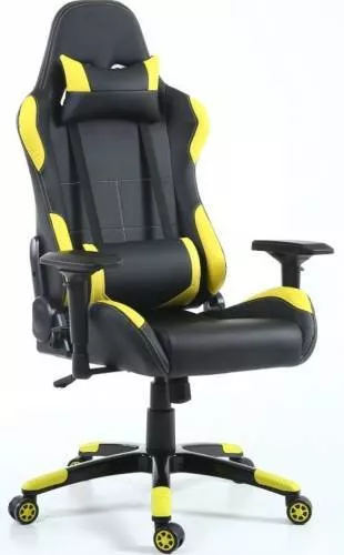 Scaun gaming Inaza Vespa negru-galben VE01-BY - cel.ro