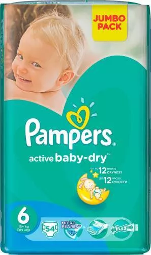Scutece Pampers Active Baby 6 ExtraLarge Jumbo Pack 54 buc 81116617 ...