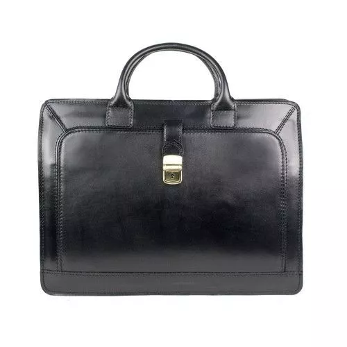 Servieta office din piele naturala neagra 11 Suveran hm_f11 - cel.ro