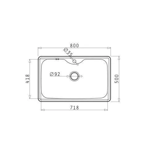 Pyramis INSET si baterie ASALIA dimensiune 800x500mm adancime 200mm ...