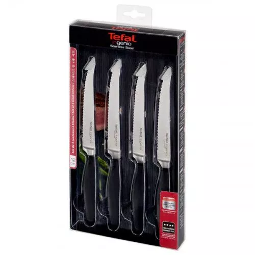 Set 4 cutite pentru friptura Tefal Ingenio SteakKnives 12 cm inox ...