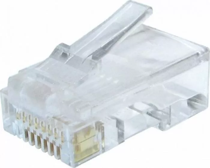 Set 50 mufe Gembird RJ45 cat 6 UTP pentru fir solid Transparent LC-8P8C ...