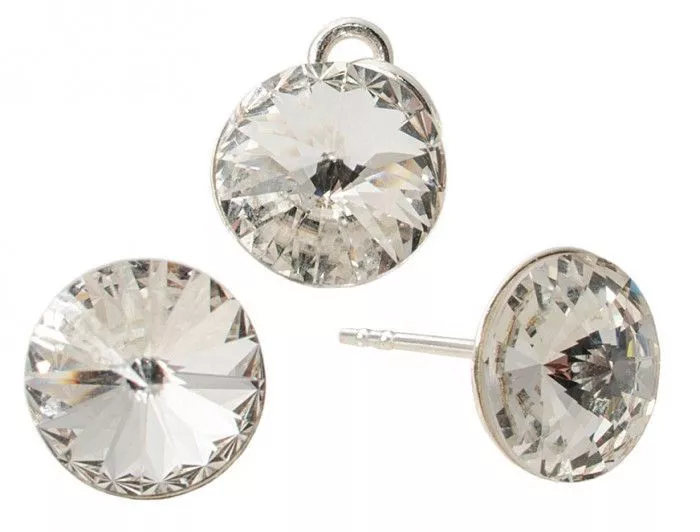 Set argint 925 cu swarovski elements 8 mm Crystal Clear srsr843 - cel.ro