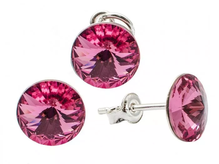 Set argint 925 cu swarovski elements 8 mm Rose srsr809 - cel.ro