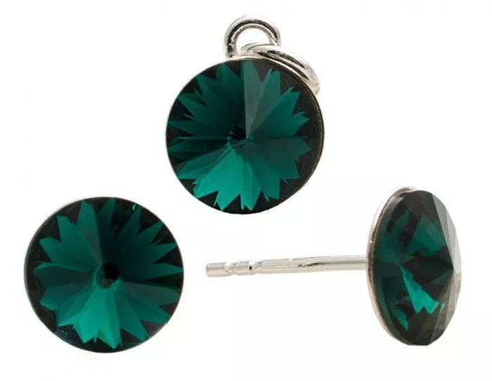 Set argint 925 cu swarovski elements Emerald srsr816 - cel.ro