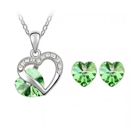 Set argint cu Cristale Swarovski GreenEmerald sacsge3 - cel.ro