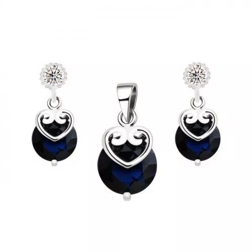 Set argint cu elemente swarovski blue 4 drops dfr55 - cel.ro