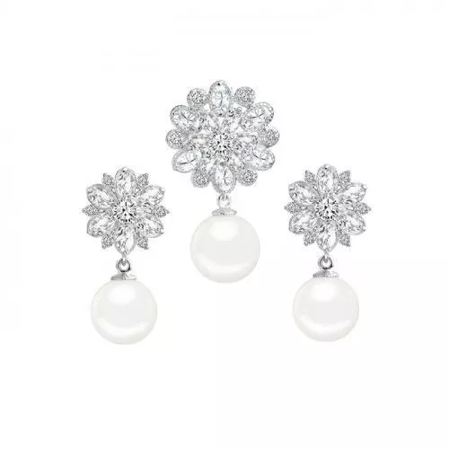 Set argint cu elemente swarovski cristal pearls prl776 - cel.ro