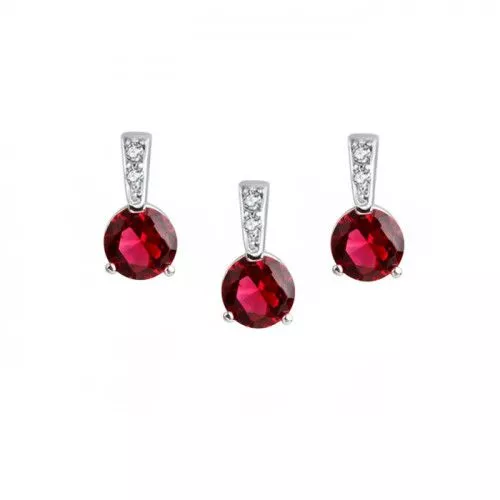 Set argint cu elemente swarovski red drops fdrp557 - cel.ro