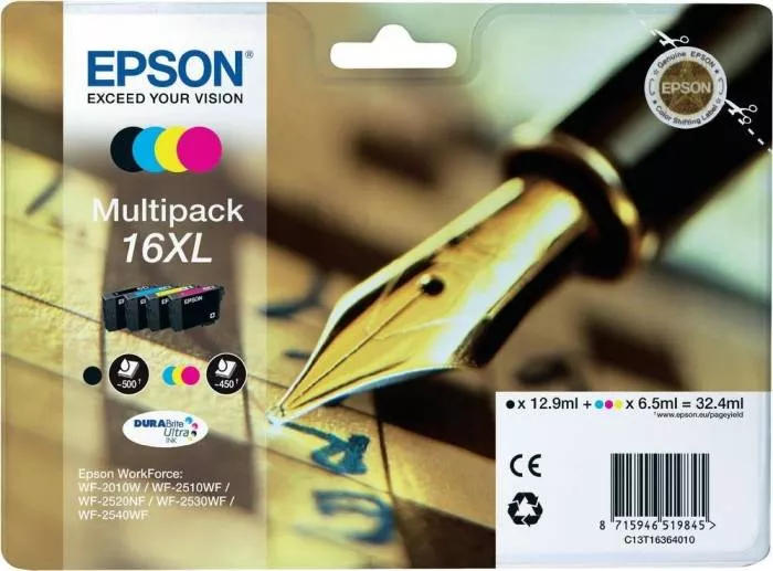 Set cartuse Epson WorkForce WF-2510WF WF-2010W WF-2520NF WF-2530WF CMYK ...