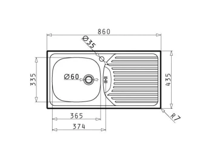 Set chiuveta inox Pyramis CA1 si baterie ASALIA 860x435mm adancime ...