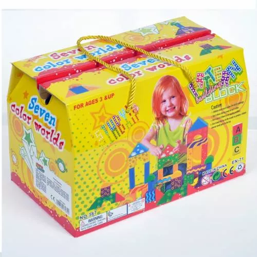 Set cub de construit colorat din lemn Mega Creative 316209 - cel.ro