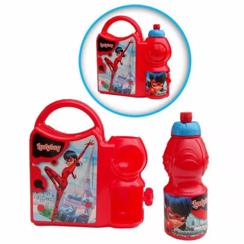 Set cutie de pranz cu sticla de apa Color Baby Miraculos Buburuza si ...