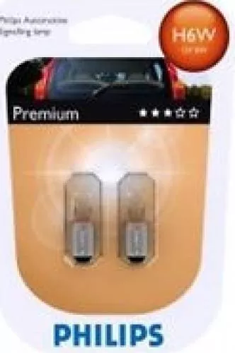 Set de 2 becuri Philips H6W 12V 6W BAX9s Blister a_12036 b2 - cel.ro