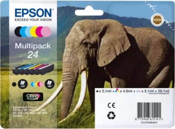 Set Multipack Cartuse Epson 24 Claria Photo HD 29.1ml 6 culori ...