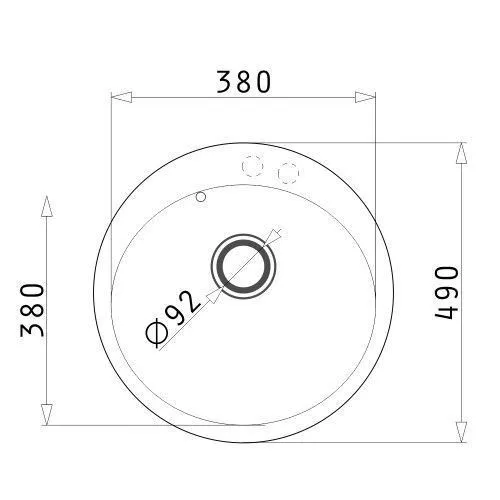 Set Pyramis chiuveta ALYA si baterie ASALIA dimensiune and Ø 490mm adancime