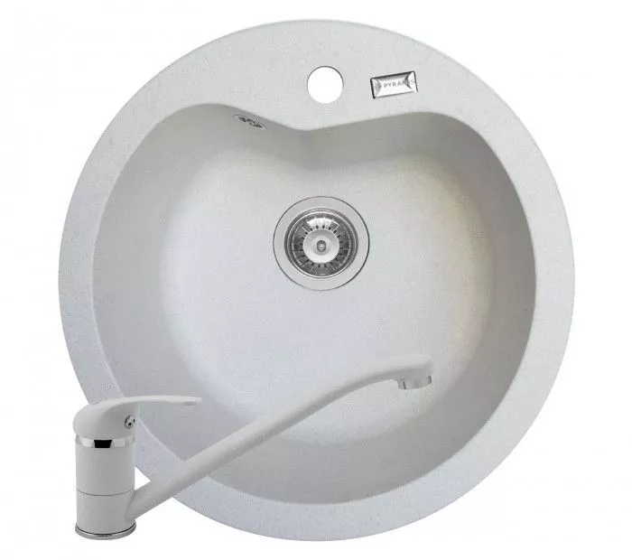 Set Pyramis Round DUROTHEK si baterie dimensiune 510mm adancime 200mm ...