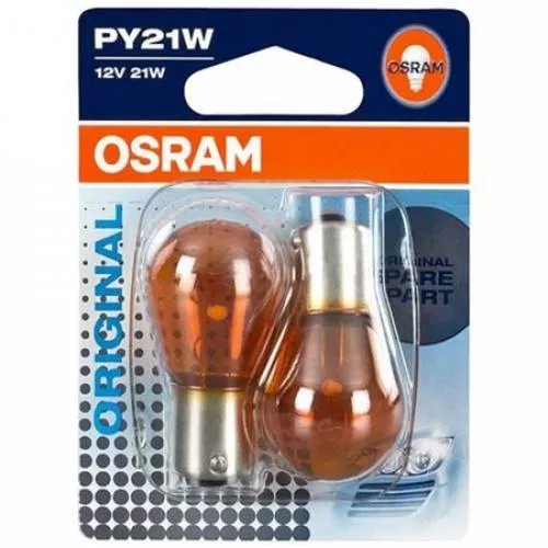 Set 2 Becuri auto auxiliare cu halogen Osram PY21W Orange 12V 21W 750702b - cel.ro