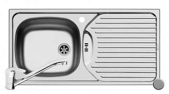 Set chiuveta inox Pyramis CA1 si baterie ASALIA 860x435mm adancime ...