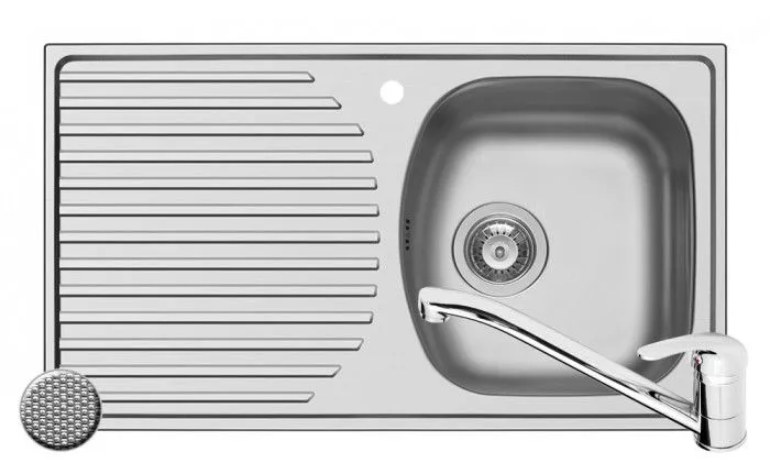 Set chiuveta inox Pyramis Ecoline ASPECT si baterie ASALIA 788x488mm ...