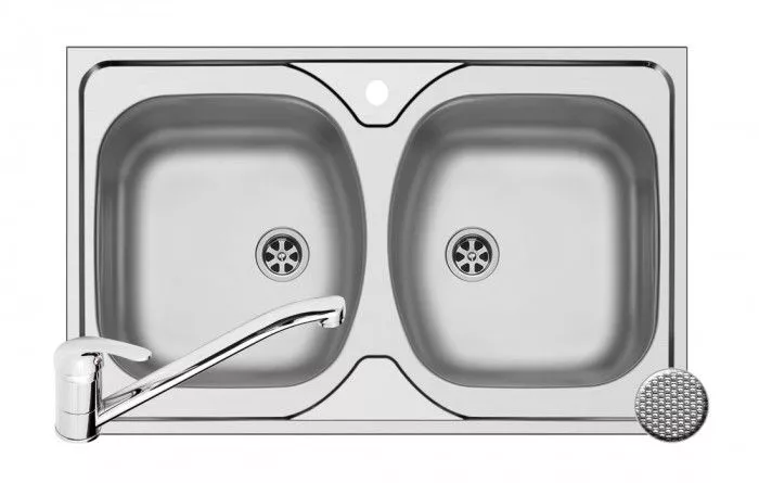 Set chiuveta Pyramis Ecoline CORE si baterie ASALIA 800x500mm adancime ...