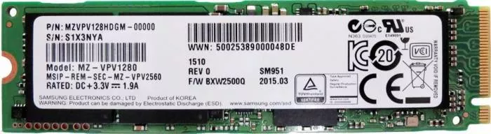 SSD Samsung Client SM951 NVMe 128GB PCIe 3.0 M.2 mzvpv128hdgm-00000 ...