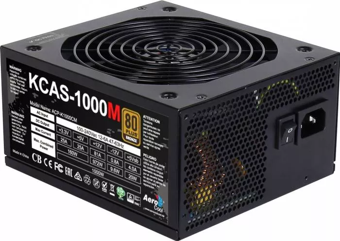 Sursa Modulara AeroCool KCAS 1000M 1000W 80 PLUS Bronze aerokcas-1000m ...