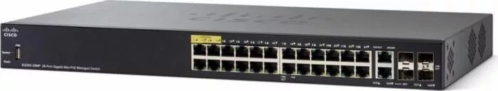 Switch Cisco SG350-28P 28 porturi Gigabit PoE sg350-28p-k9-eu - cel.ro