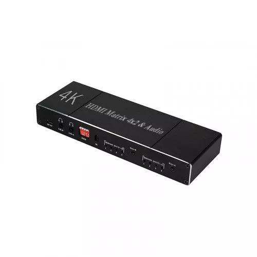 Switch HDMI 1.4b HDCP 2.2 MATRIX 4in 2out 4Kx2K extractor Audio 2 x ...