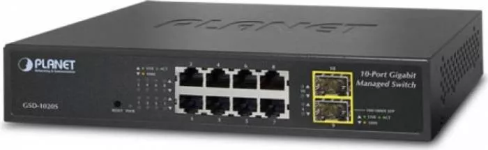 Switch Planet GSD-1020S 8-Port Gigabit + 2-Port SFP gsd-1020s - cel.ro