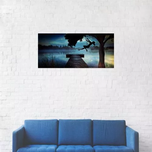 Tablou Canvas Pod Lac Romantic Leagan 70 x 140 cm la CEL.ro