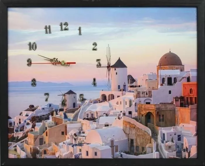 Tablou cu ceas inramat 40x50 cm Greece HR-F573-40/50 - cel.ro